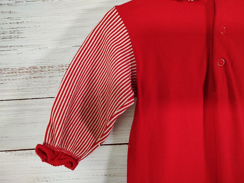 Vintage Baby Jumper / Baby / 1970s 70s Baby Outfit / Red White / 9M 9 ...