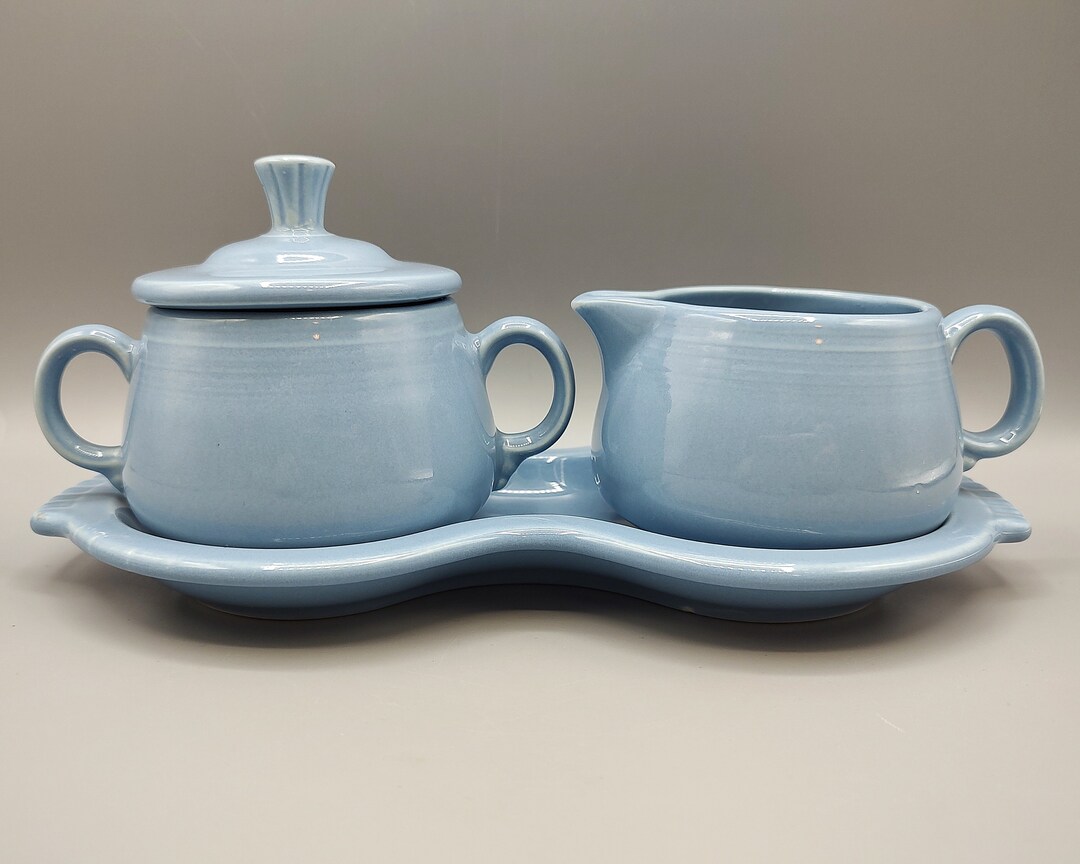 Vintage Fiestaware Sugar and Creamer Set / Periwinkle / Fiesta Ceramic ...