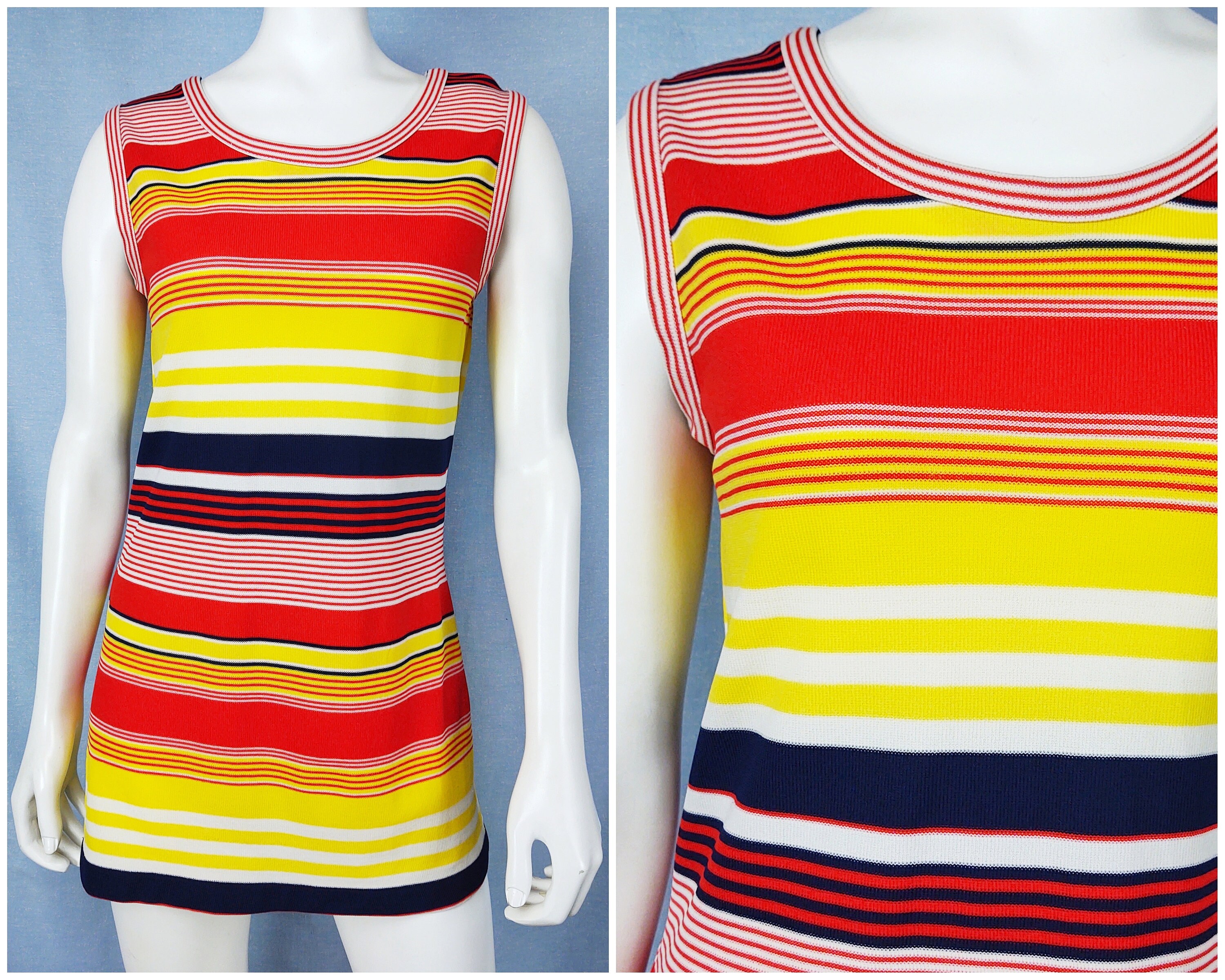 Womens Vintage Shirt / 1970s 70s / Tank Top / Striped - Etsy