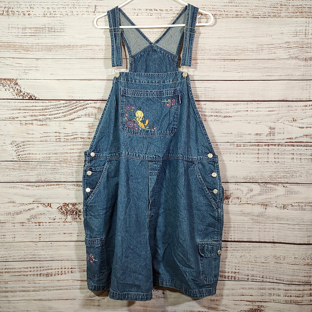 Vintage Denim Looney Tunes Tweety Bird Overalls / Womens Juniors ...