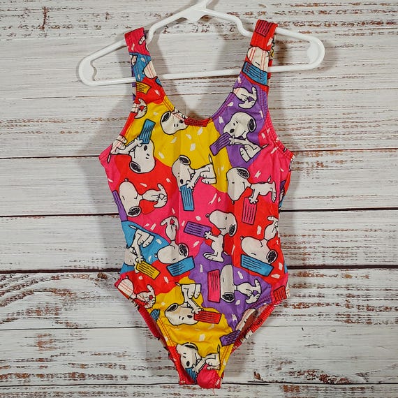 Vintage Kids Swimsuit / Snoopy Peanuts One Piece Swim… - Gem