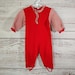 Vintage Baby Jumper / Baby / 1970s 70s Baby Outfit / Red White / 9M 9 ...