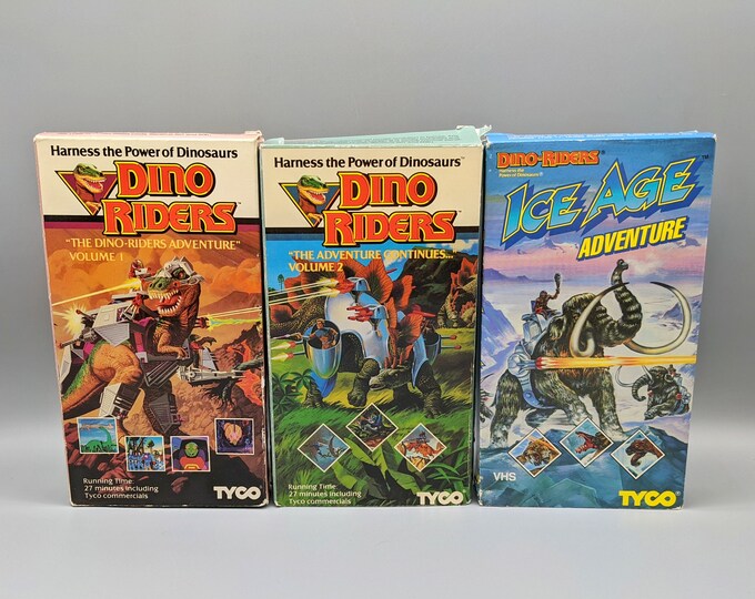 Vintage Lot Dino Riders VHS Tapes Ice Age Adventure / Retro Cartoons ...