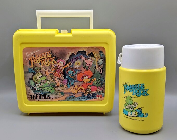 Vintage Fraggle Rock Plastic Lunch Box Thermos Set 1987 / Retro 1980s ...
