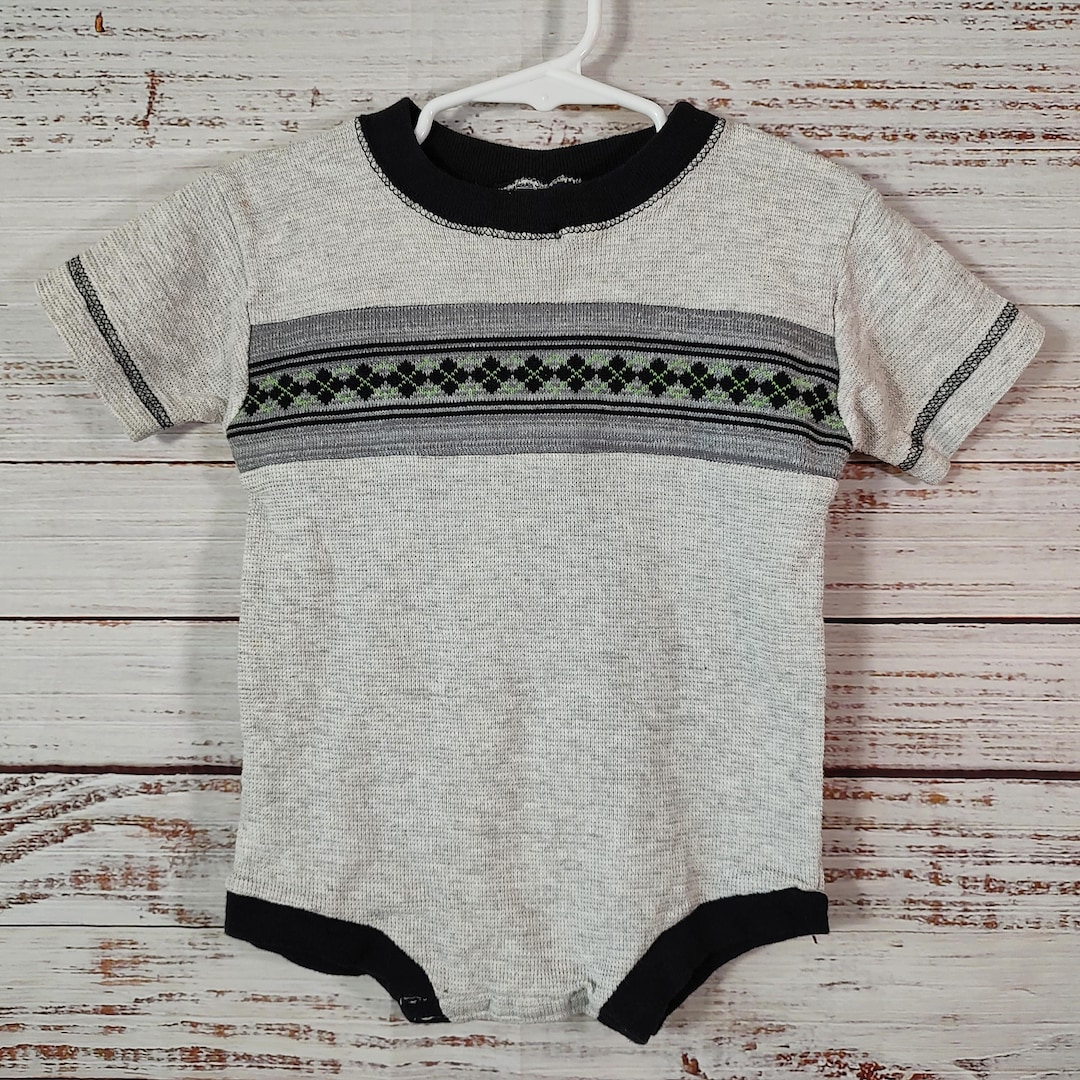 Vintage Baby Jumper / 1990s 90s Gray Onesie / Baby Outfit / Newborn ...