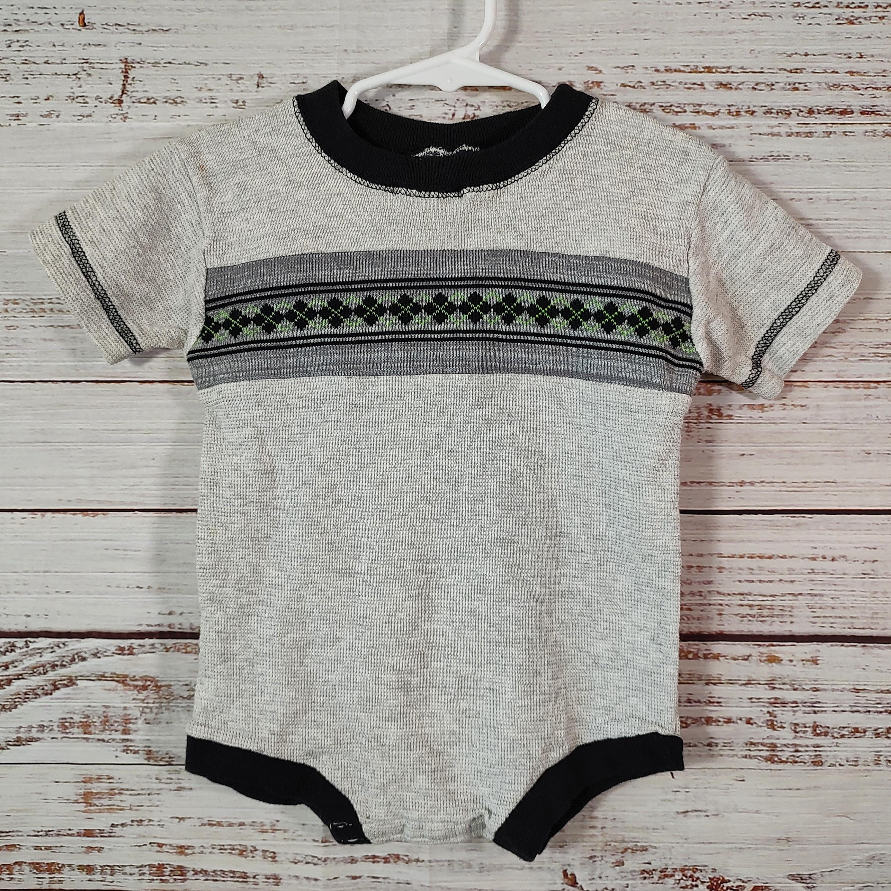 Vintage Baby Jumper / 1990s 90s Gray Onesie / Baby Outfit / Newborn ...