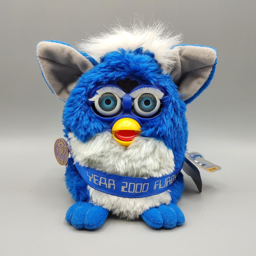 Vintage 1999 Furby Doll / Tiger Electronic Toy / 1990s 90s / Retro Furbies / Retro Blue Gray ...