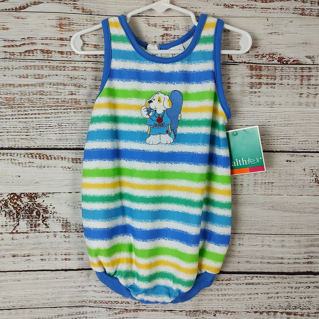 Vintage Baby Jumper / Toddler Outfit / 1970s 70s Outfit / Green Blue ...