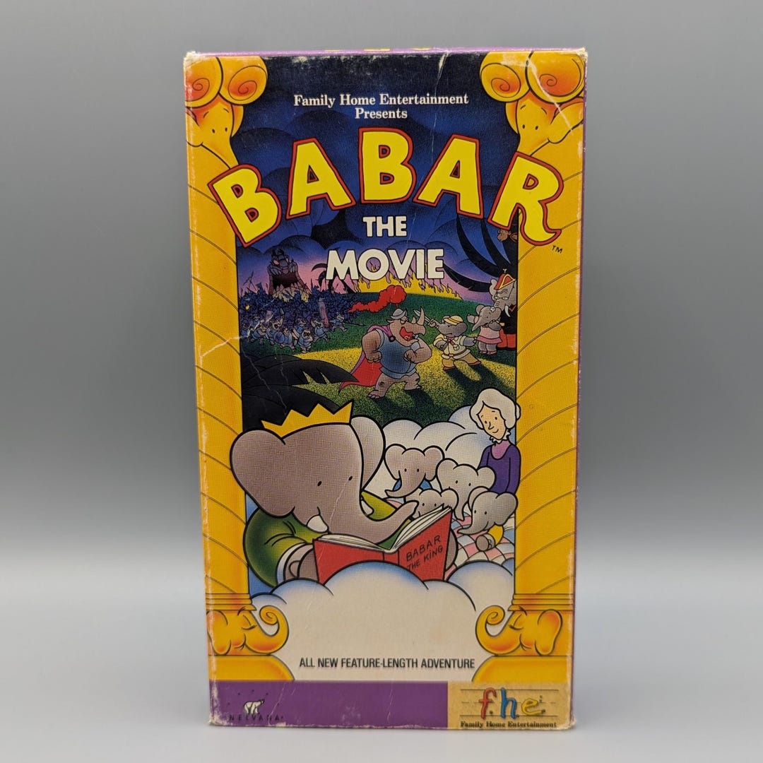 Babar the Movie VHS / Vintage Video VHS Tape / Retro Movie Cartoon Film ...