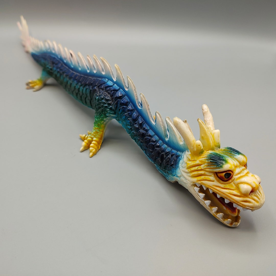 Vintage Chinese Dragon / Rubber Toy Imperial Figure Dinosaur / Knights ...