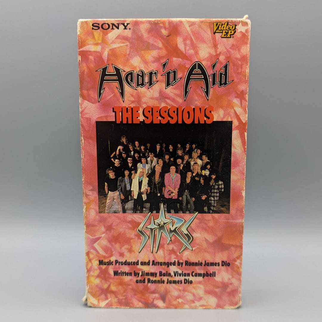 Hear N Aid the Sessions VHS 1986 Hard Rock Music Sony Ronnie James Dio ...