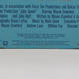 Jake Speed VHS / Vintage Video VHS Tape / Retro Movie Film / 1980s 80s ...
