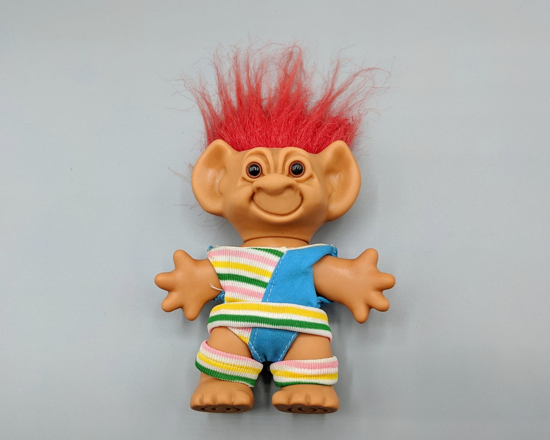 Vintage Uneeda Wishnik Troll / Red Haired Workout Rubber Troll - Etsy