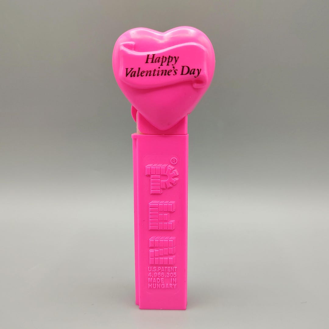 Vintage PEZ Dispenser No Feet Heart Happy Valentines Day Pink / 1990s ...