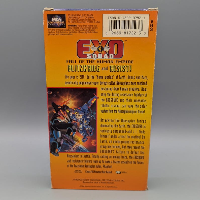 Exo Squad Blitzrieg and Resist! VHS / Vintage Cartoon Video VHS Tape ...