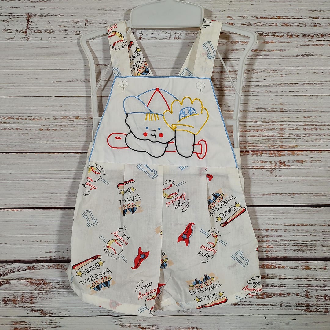 Vintage Baby Jumper / 1970s 70s / Newborn Baseball White / Baby Outfit ...
