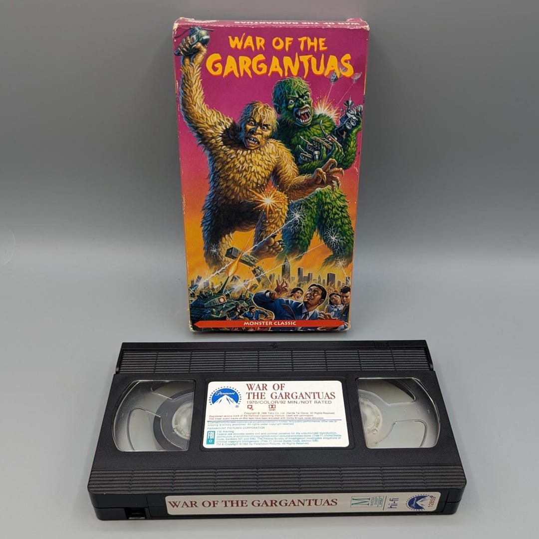 War of Gargantuas Monster Classic VHS / Vintage Video VHS Tape / Retro Movie Film / 1980s 80s ...