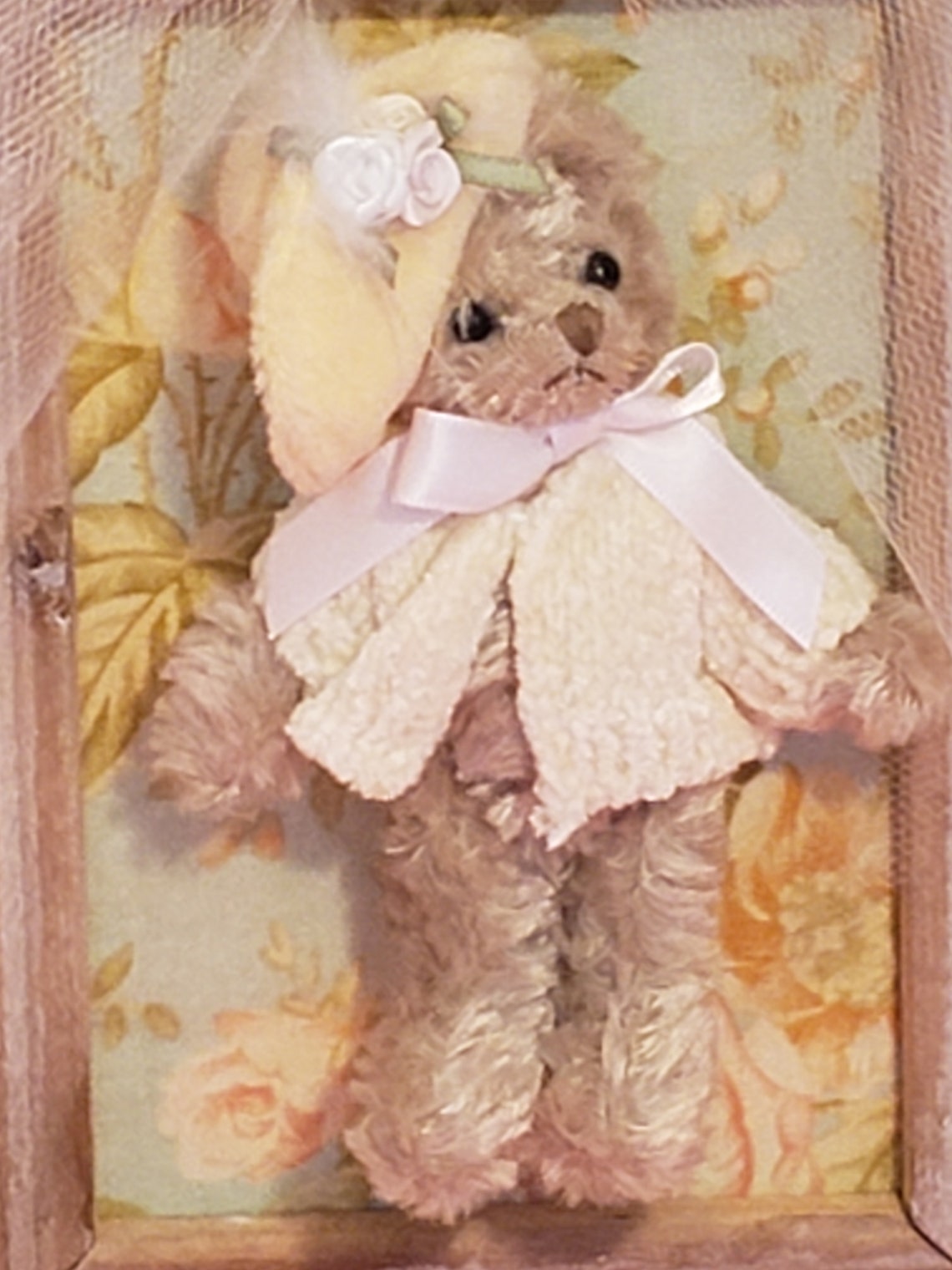 Bear Framed in Wood Baby Room Hanging Decoration Picture Frame Teddy ...