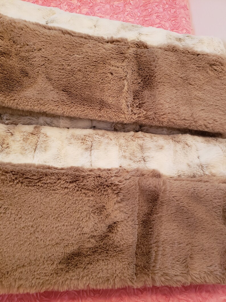 Minky Faux Fur King Size Pillowcase Tan Cream Wave and | Etsy