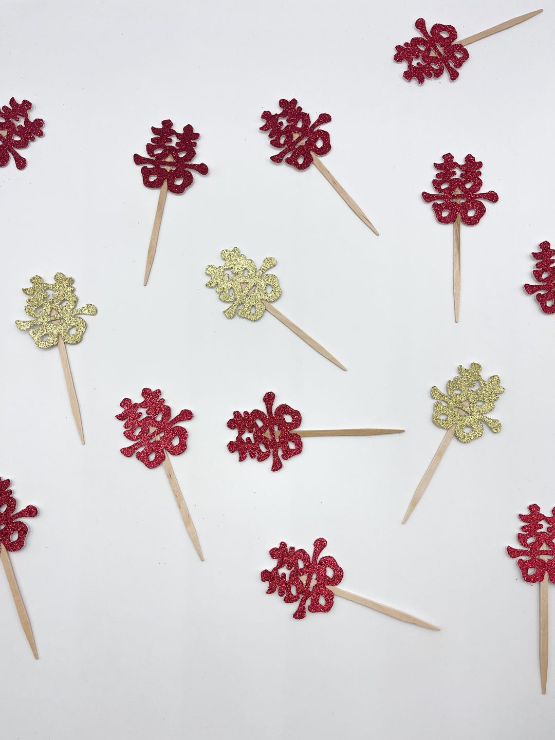12pcs Double Happiness Cupcake Topper | Food Picks, Asian Wedding, Tea ...
