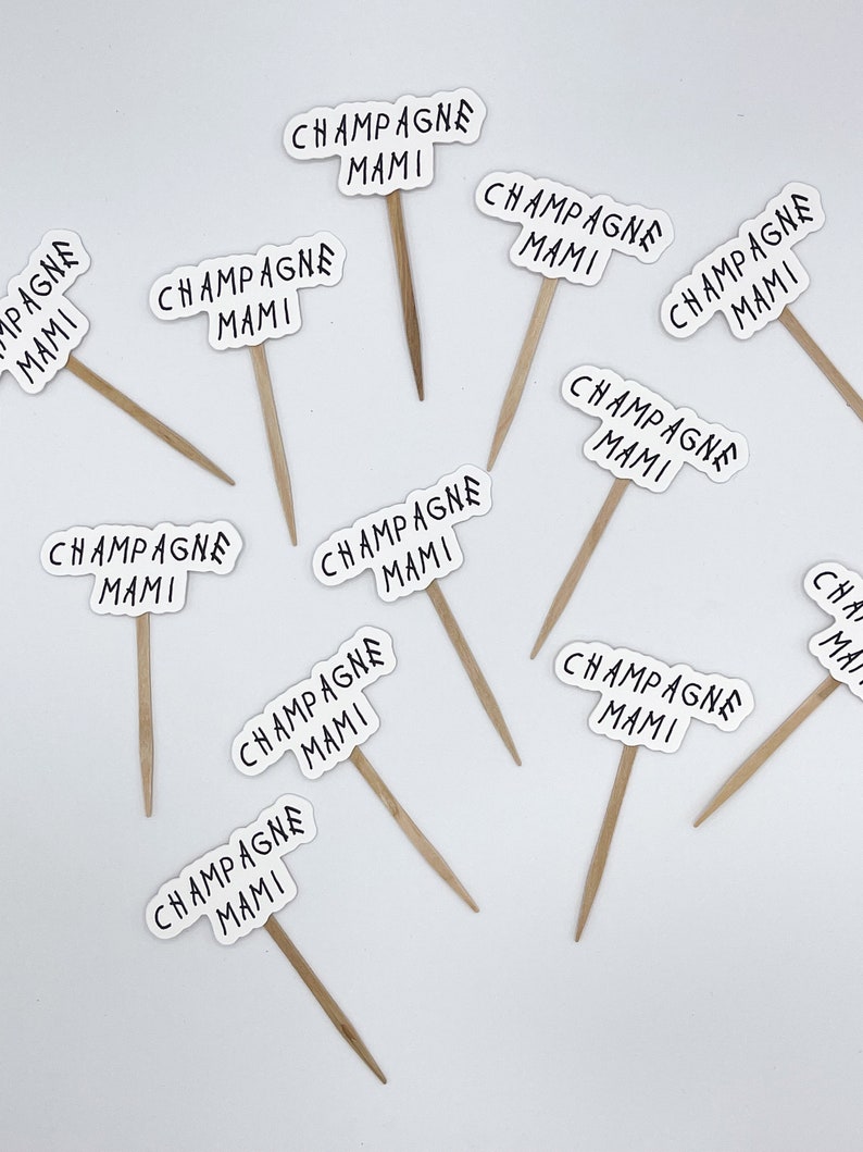 Champagne Mami Cupcake Topper Champagne Papi Bachelorette - Etsy