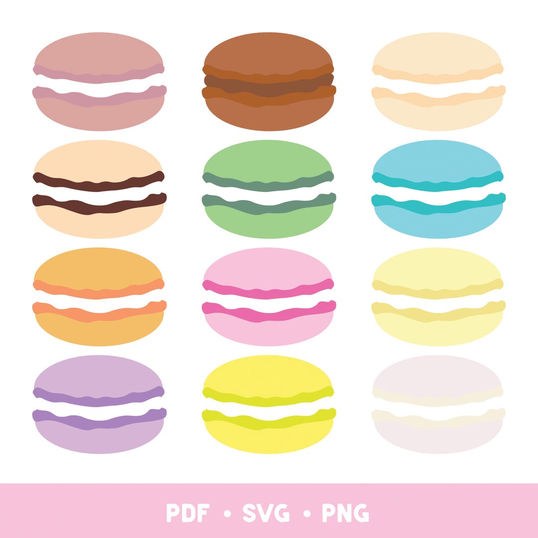 Macaron SVG PNG PDF Bundle | Cut Files | Macaron Cookie Svg, Baker ...