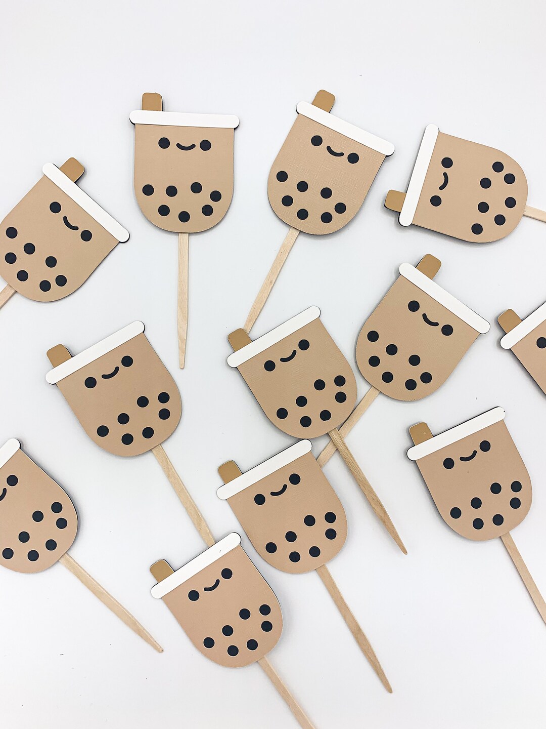 12pcs Boba Cupcake Topper | Food Picks, Bubble Tea, Brown Sugar, Milk ...