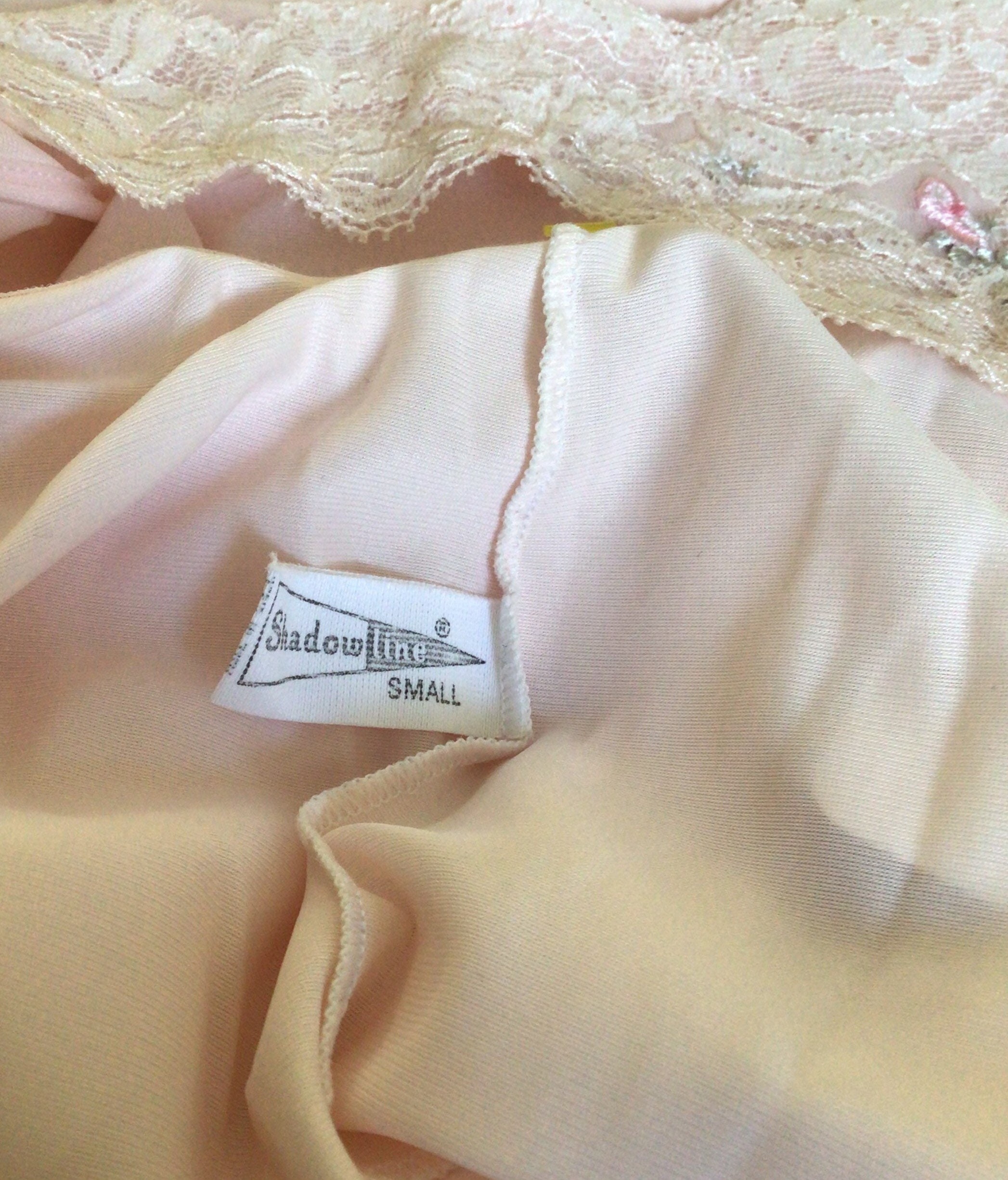70s Shadowline Pink Pastel Floral Lace Nylon Midi Nightie Nightgown - Etsy