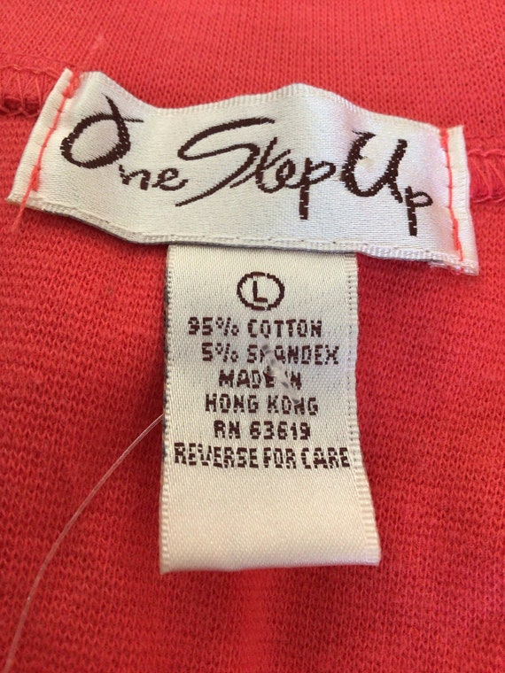 70s One Step Up Coral Pinkish Red Short Sleeve One Pi… - Gem