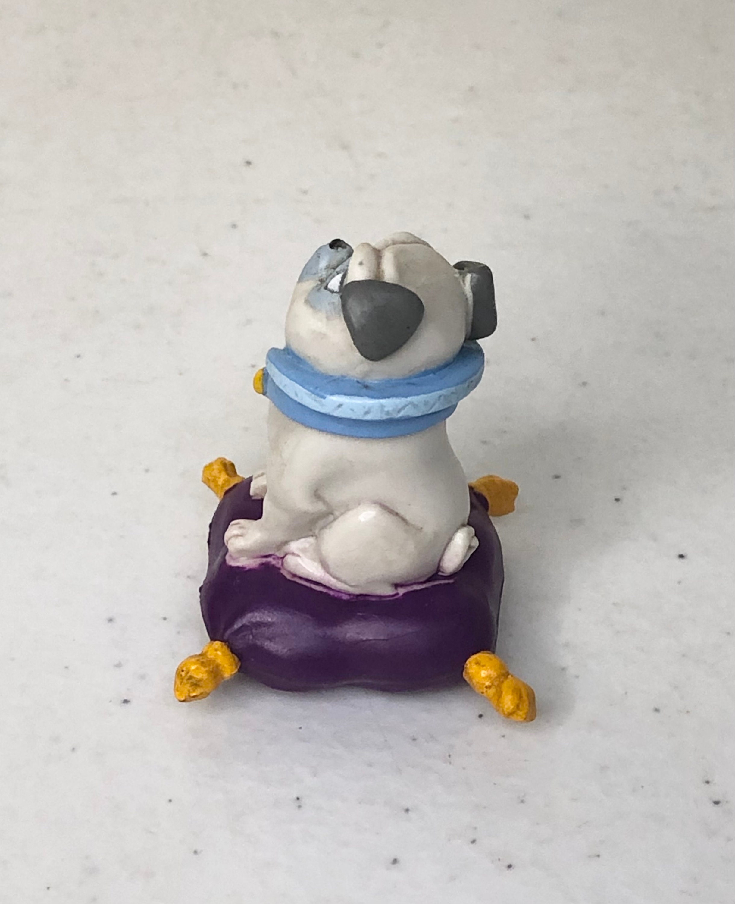 Applause Disney Pocahontus Percy Dog Sitting on Purple Pillow PVC Toy ...