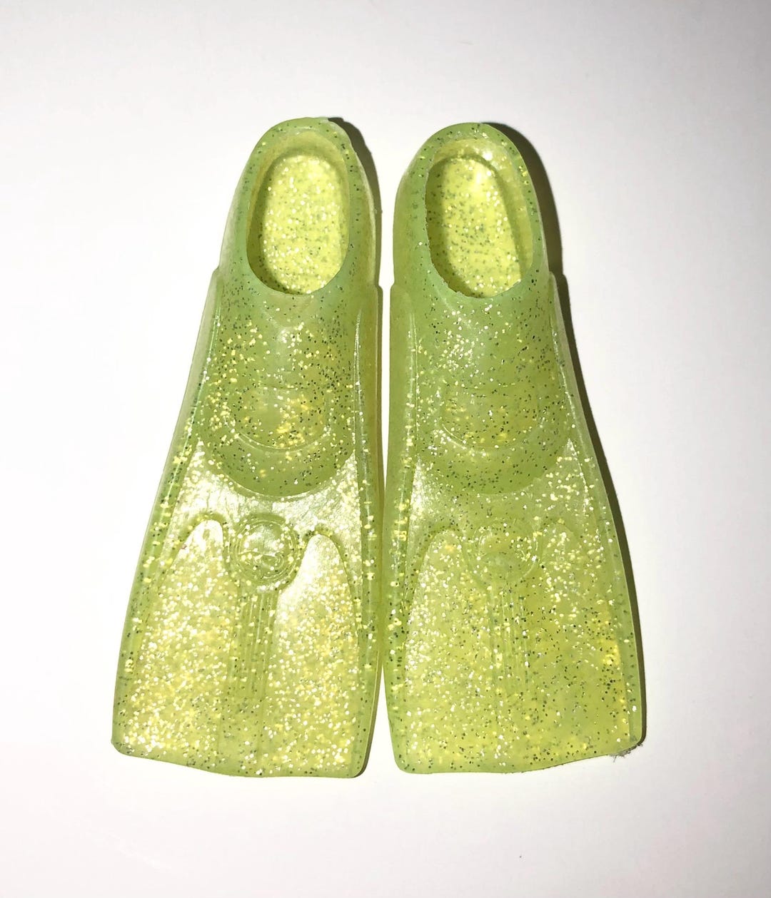 Vintage 90s Ken Doll Swim Fins: Neon Green Ocean Friend Flippers - Etsy