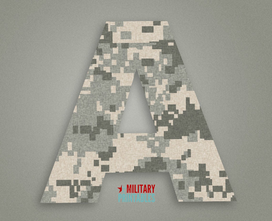 Army Camo Alphabet, Alphabet Clipart, Digital Alphabet, Military Clip ...