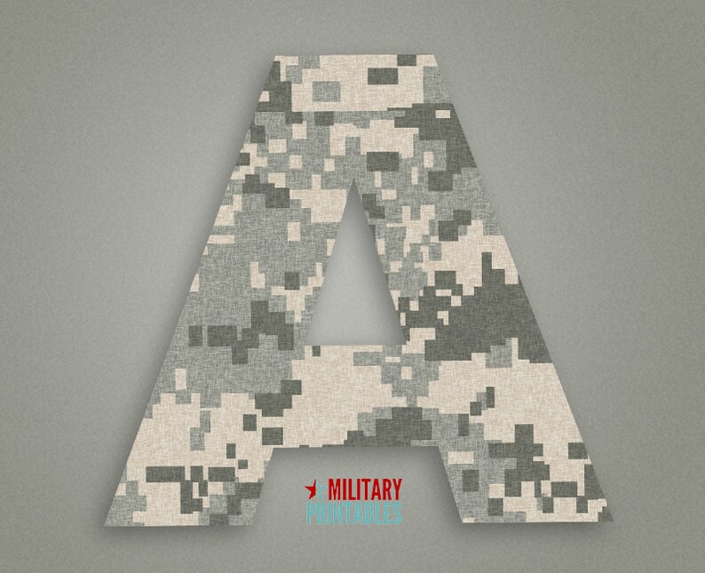 Army Camo Alphabet, Alphabet Clipart, Digital Alphabet, Military Clip ...
