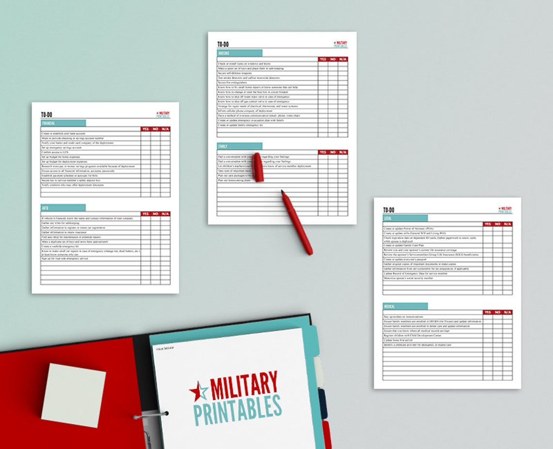 Deployment Checklist for Military Spouses and Families, Military ...