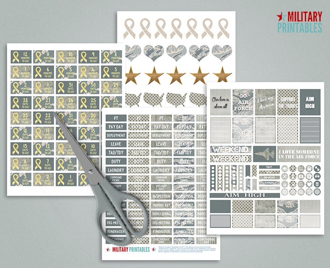 Air Force Stickers Printable, Military Stickers, Countdown Stickers ...