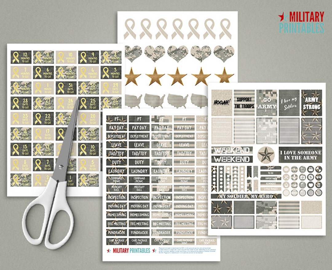 Army Stickers Printable, Military Stickers, Countdown Stickers ...