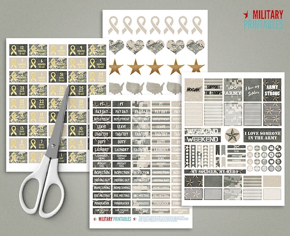 Army Stickers Printable Military Stickers Countdown - Etsy