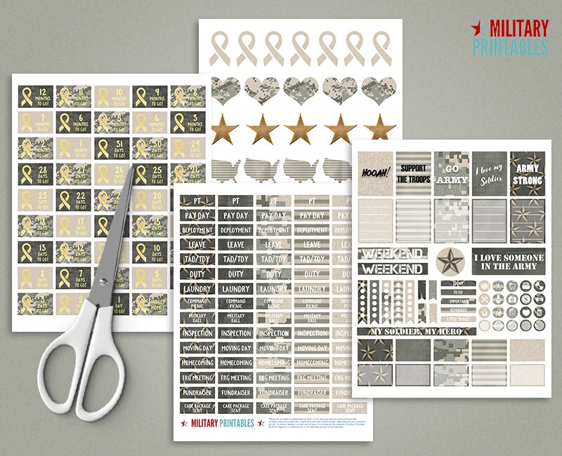 Army Stickers Printable, Military Stickers, Countdown Stickers ...