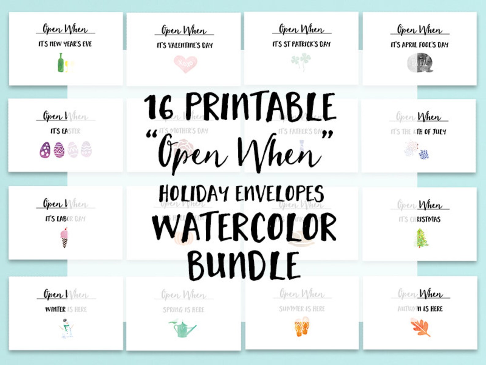 Open When Letter Envelopes, Printable Envelope Template, Long Distance ...