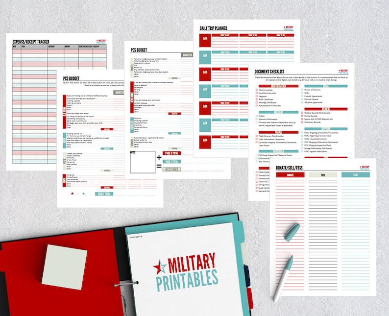 PCS Binder Printable, Military Move Planning Kit, PCS Binder and ...