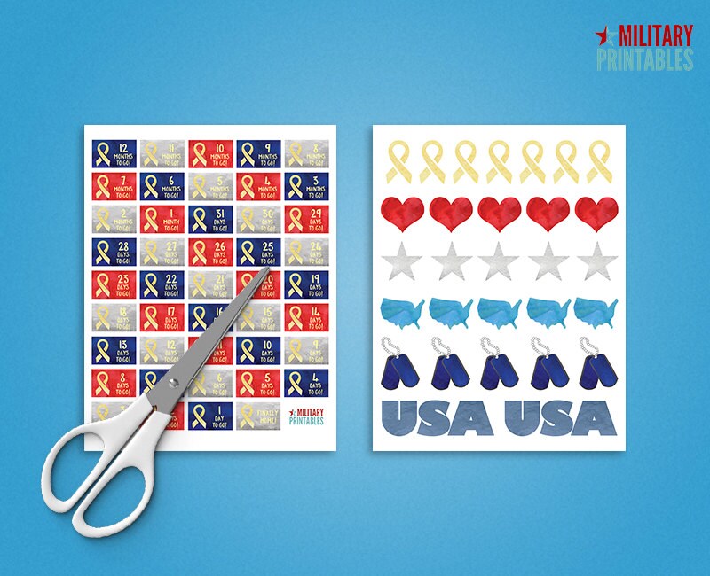 Military Stickers Printable, Countdown Stickers, Deployment Planner ...