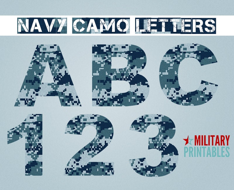 Navy Camo Alphabet, Alphabet Clipart, Digital Alphabet, Military Clip ...