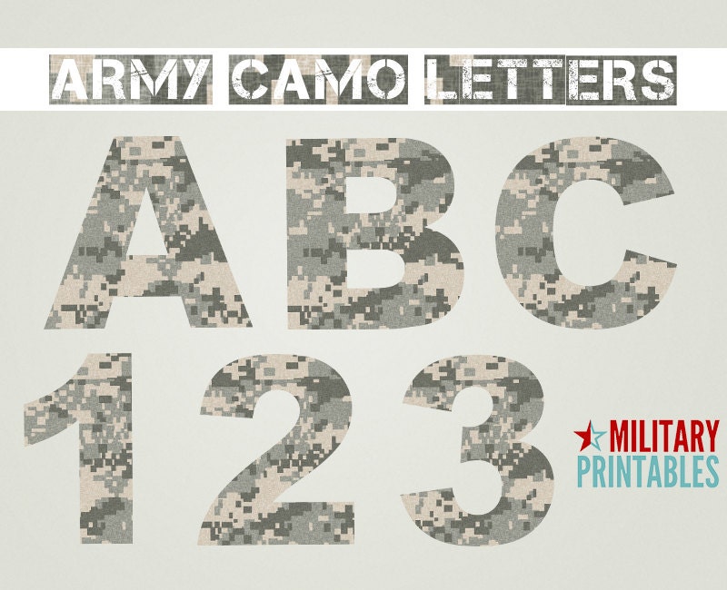 Army Camo Alphabet, Alphabet Clipart, Digital Alphabet, Military Clip ...