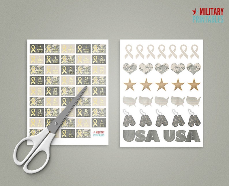 Army Stickers Printable, Military Stickers, Countdown Stickers ...