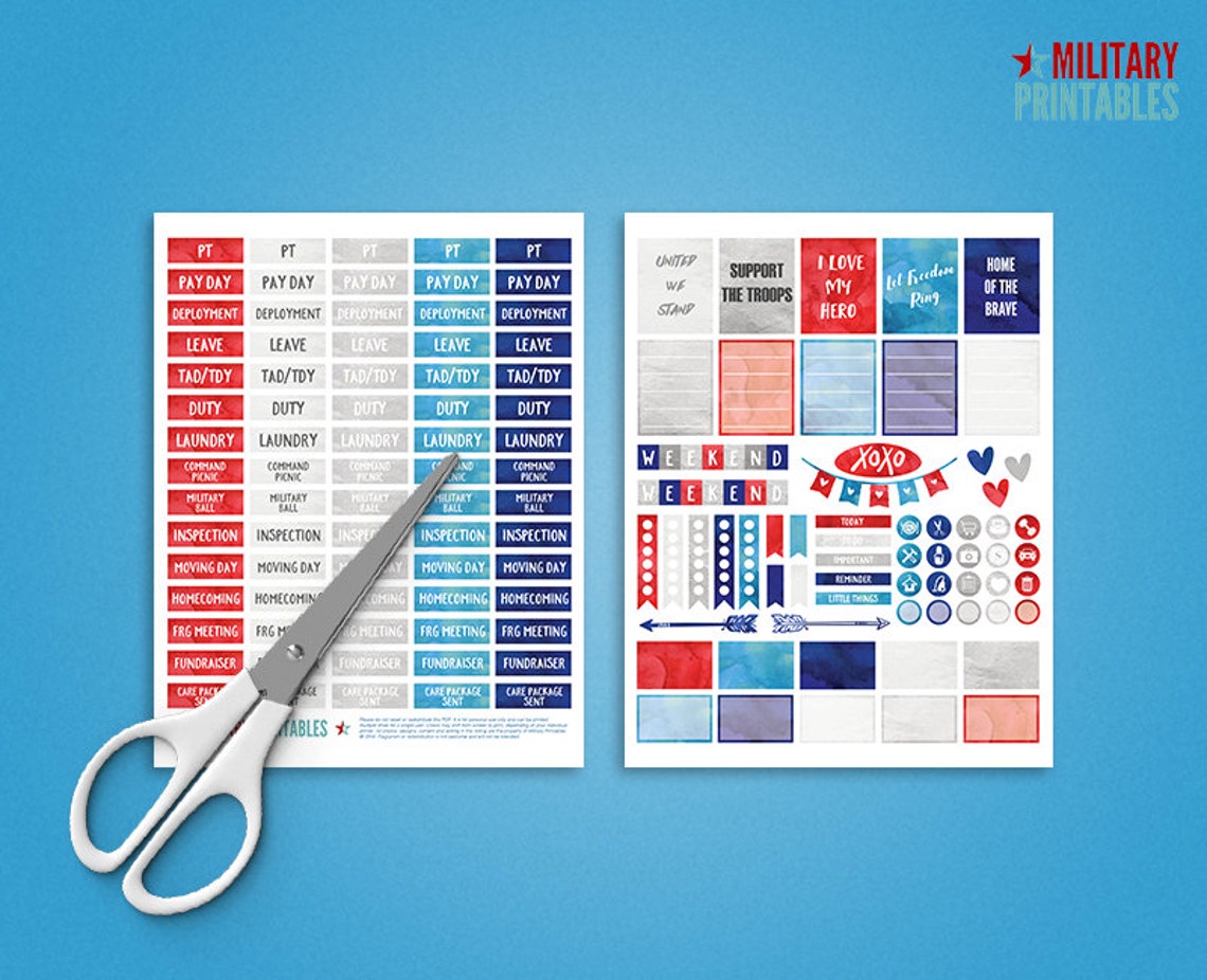 Military Stickers Printable, Countdown Stickers, Deployment Planner ...