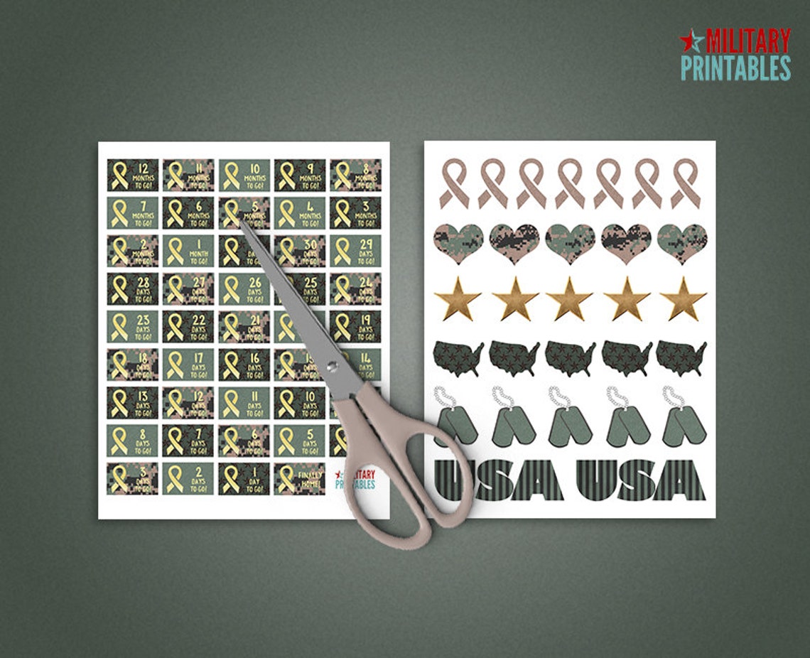 Marine Corps Stickers Printable, Military Stickers, Countdown Stickers ...