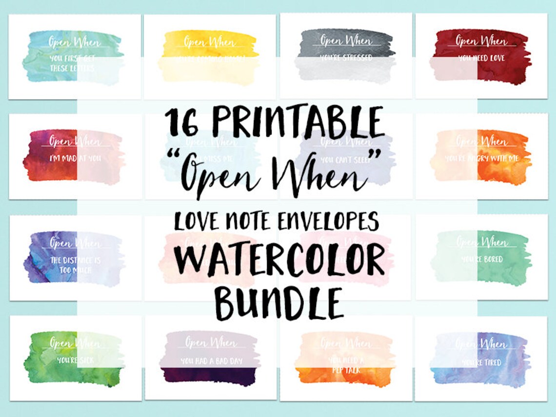 Open When Letter Envelopes, Printable Envelope Template, Long Distance ...