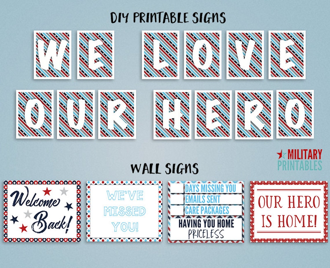 Military Homecoming Printable, Welcome Home Military, Deployment ...