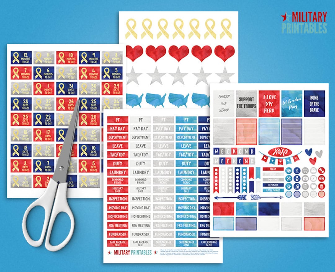 Military Stickers Printable, Countdown Stickers, Deployment Planner ...