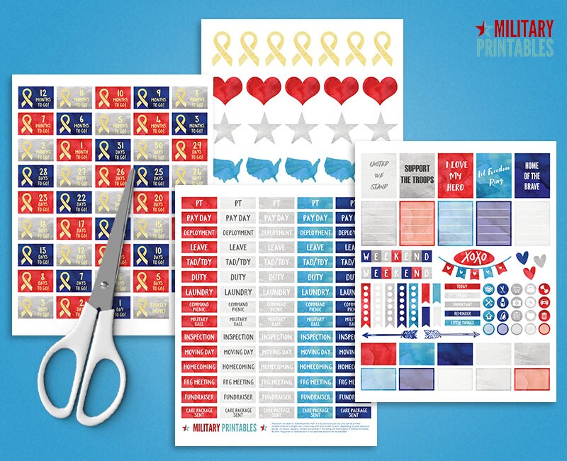 Military Stickers Printable, Countdown Stickers, Deployment Planner ...